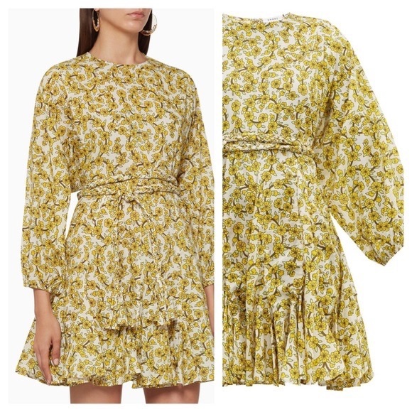 RHODE | Dresses | Rhode Dress Ella Yellow And White Floral Print ...